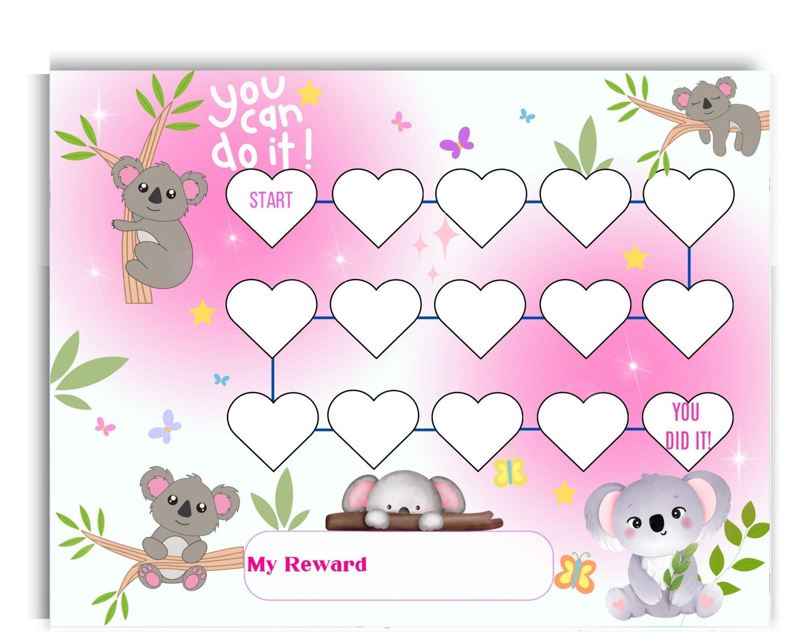 Koala Reward Chart - Printable Kids Behavior Chart - Potty Training ...