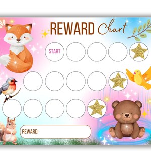 Woodland Animals Reward Chart - Printable Forest Sticker Chart - Fox ...
