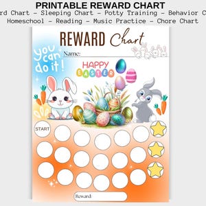 Easter Bunny Reward Chart - Bunny Sticker Chart - Chore Chart - Girls ...