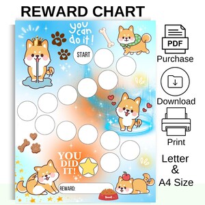 Dog Reward Chart for Kids-dogs – Printable Behavior Tracker | Puppy ...