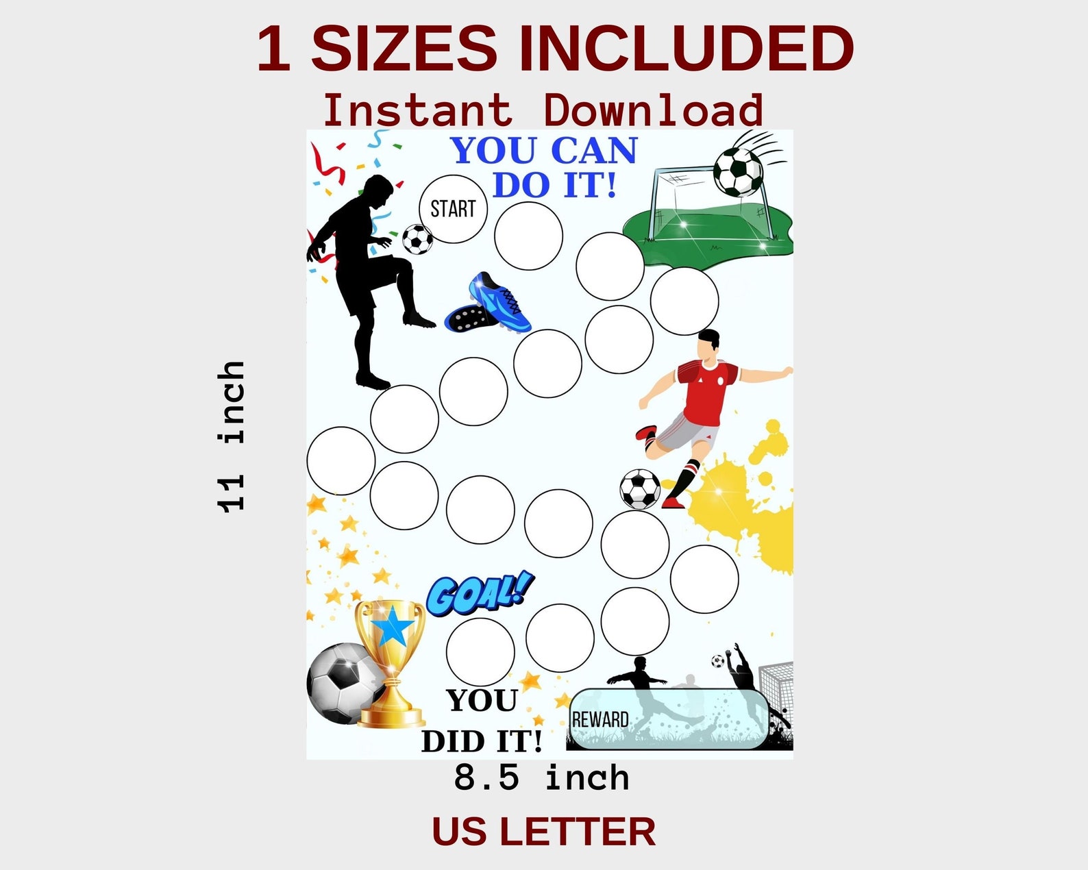 Football Reward Chart Boys Behavior Chart Kids Chore Chart Sleeping ...