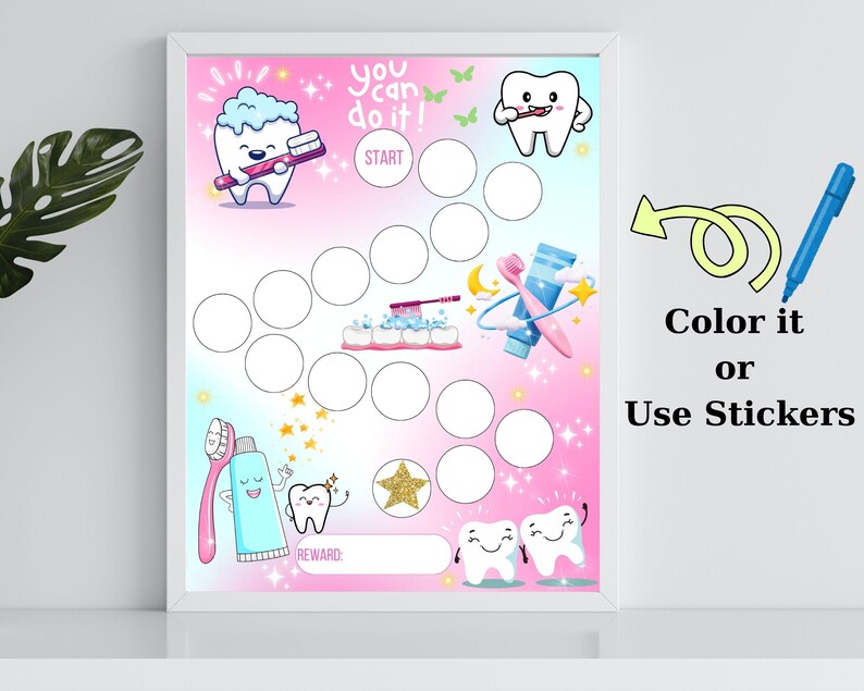 Teeth Brushing Reward Chart Tooth Brushing Reward Chart Sticker Chart ...