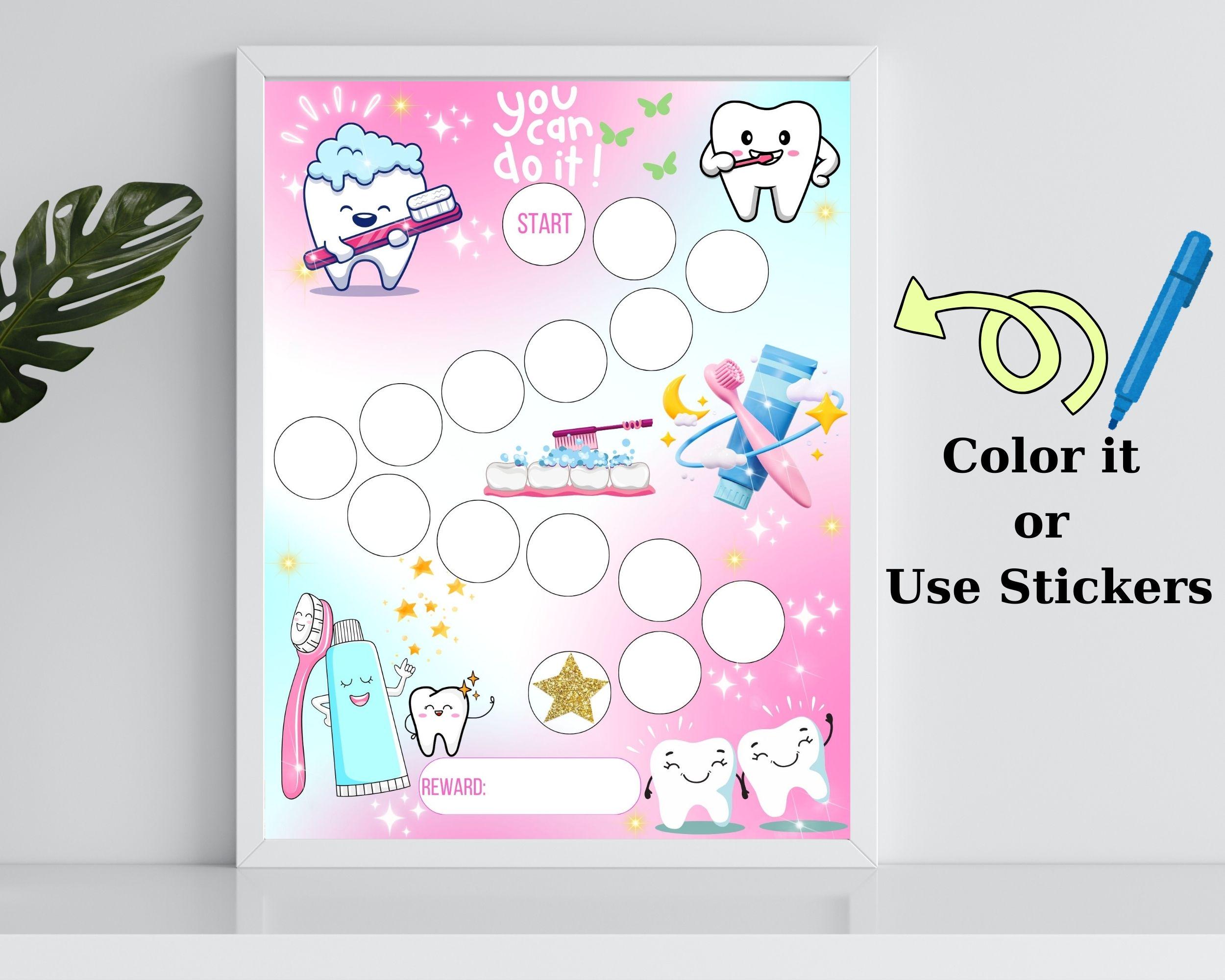 Teeth Brushing Reward Chart - Tooth Brushing Reward Chart - Sticker ...