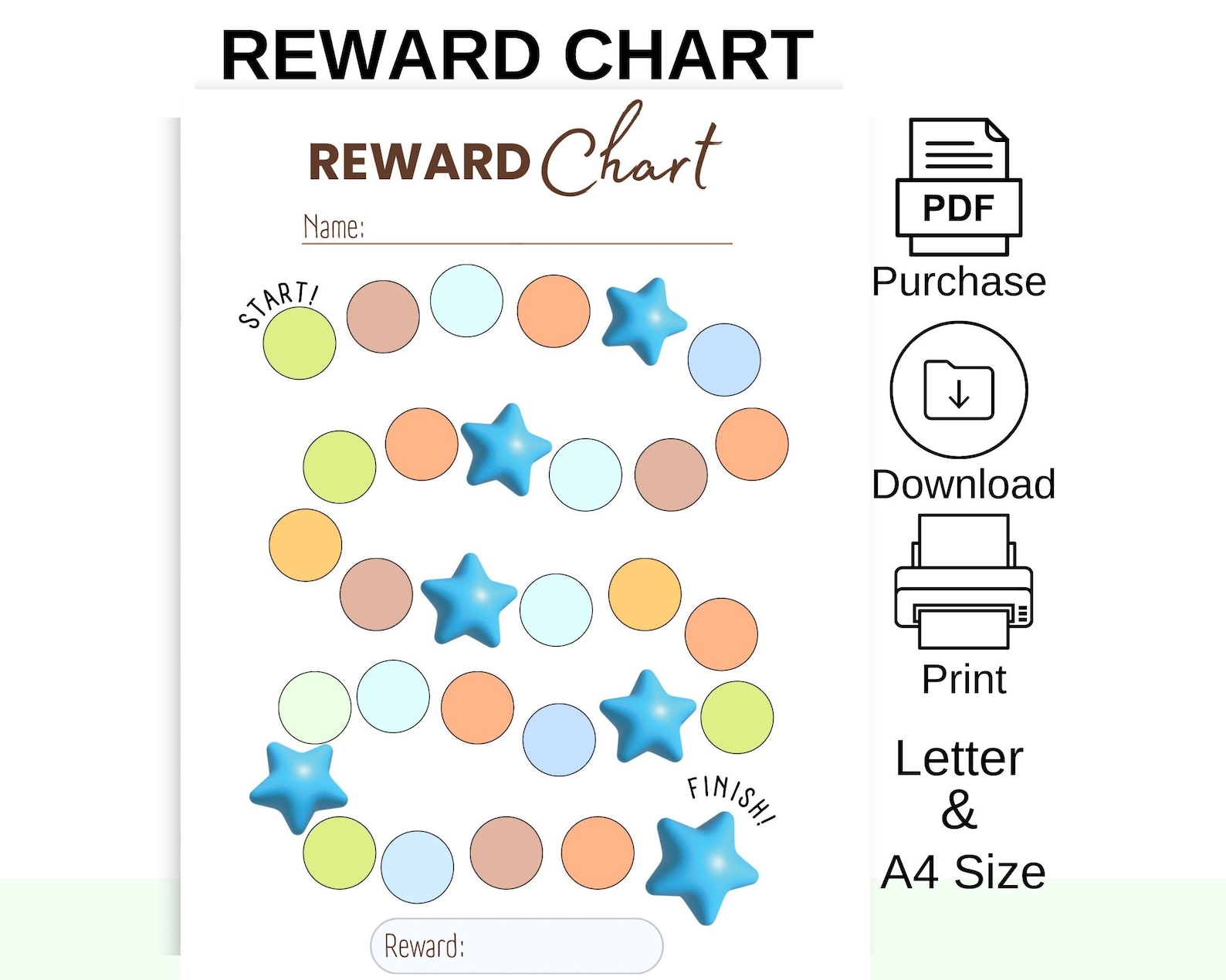 Printable Reward Chart - Boys Reward Chart - Toddler Reward Chart ...