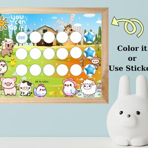 Farm Animals Reward Chart for Kids - Behavior Chart - Potty Training ...