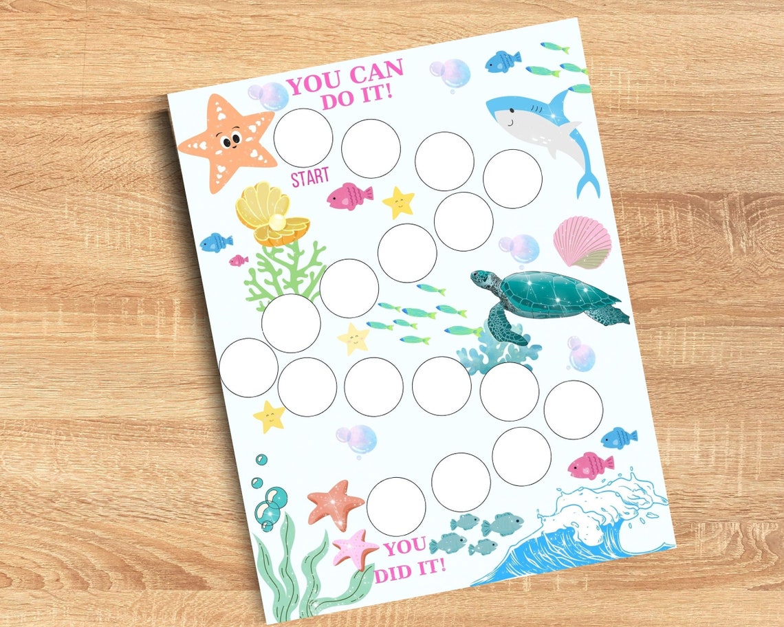 Printable Mermaid Reward Chart - Ocean Reward Chart - Under the Sea ...