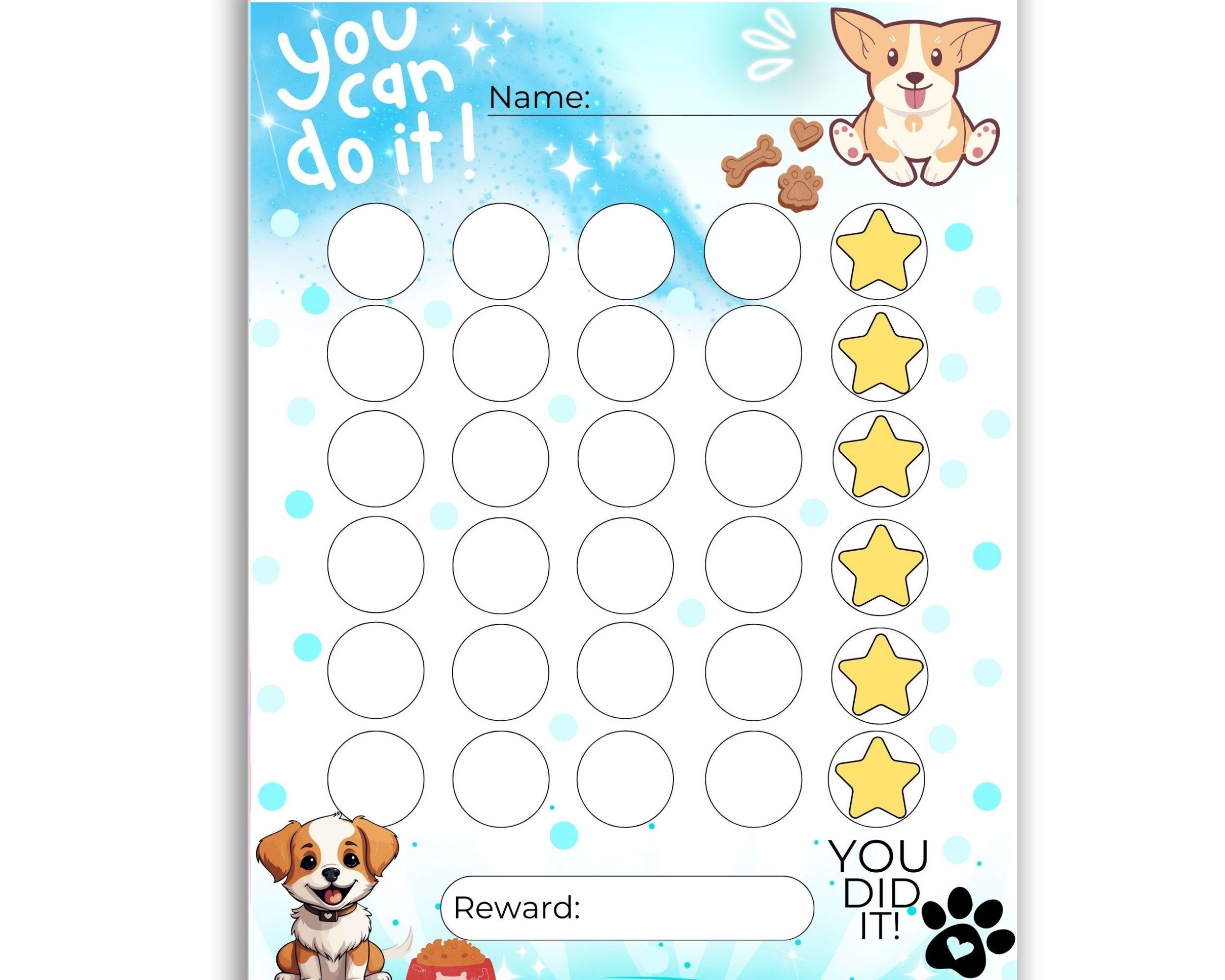Printable Cat Reward Chart Dog Reward Chart Reading Chart Potty ...