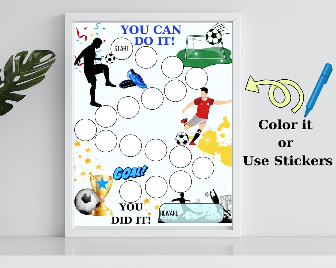 Football Reward Chart - Boys Behavior Chart - Kids Chore Chart - Sleep ...