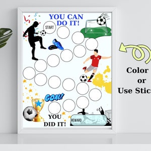 Football Reward Chart - Boys Behavior Chart - Kids Chore Chart - Sleep ...