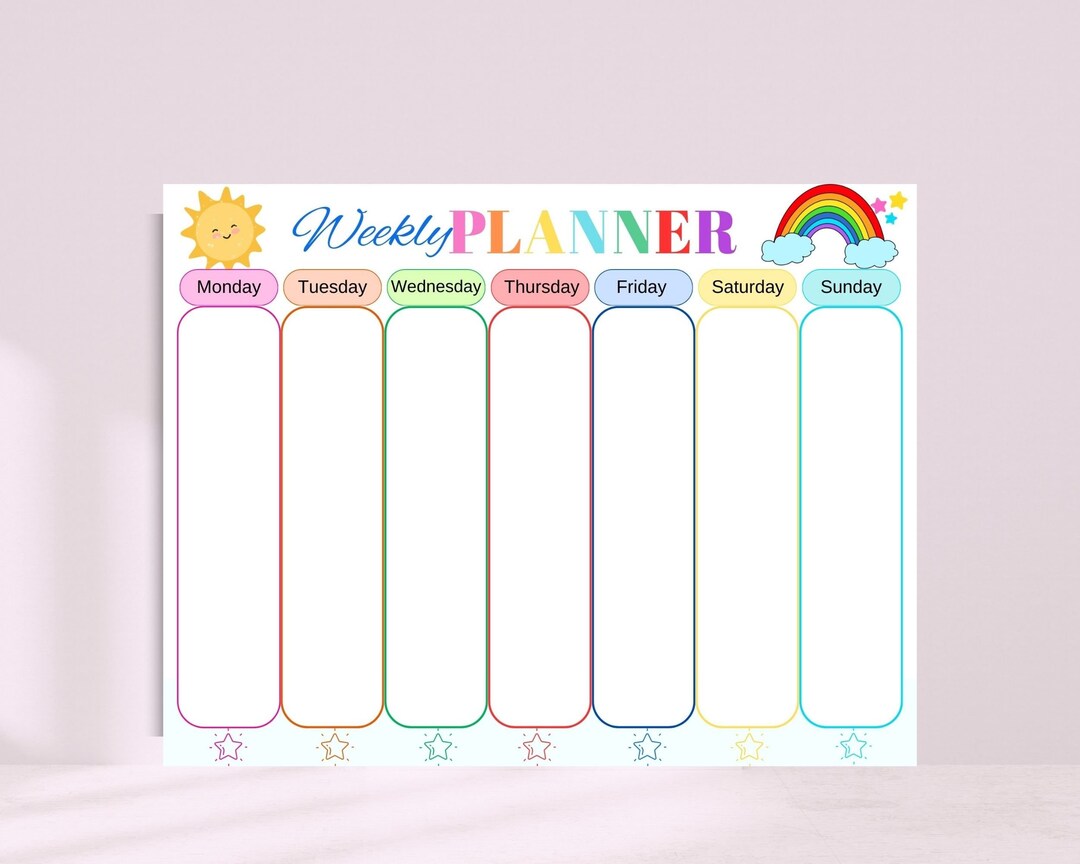 Kids Weekly Planner - Homeschool Planner - Kids Schedule - Kids Daily ...