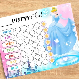 Cinderella Potty Training Chart: Princess Reward Tracker ( Printable ...
