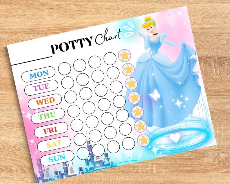 Cinderella Potty Training Chart: Princess Reward Tracker ( Printable ...