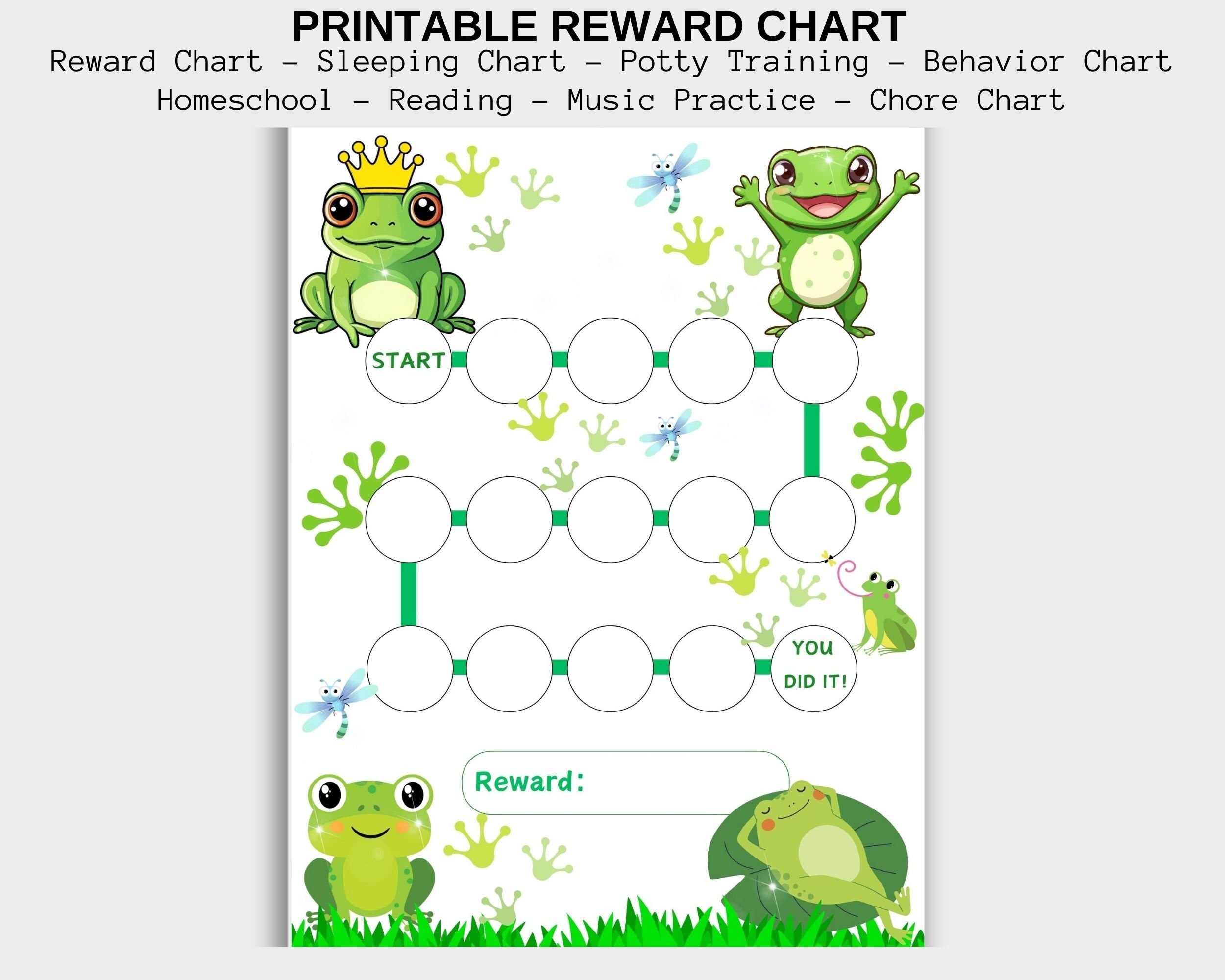 Frog Reward Charts Kids Reward Chart Behavior Chart Potty Training ...