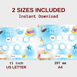 Shower Routine Reward Chart - Hygiene Chart for Kids - Reward Chart ...