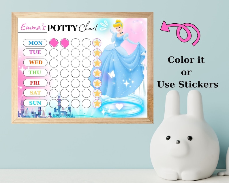 Cinderella Potty Training Chart: Princess Reward Tracker ( Printable ...