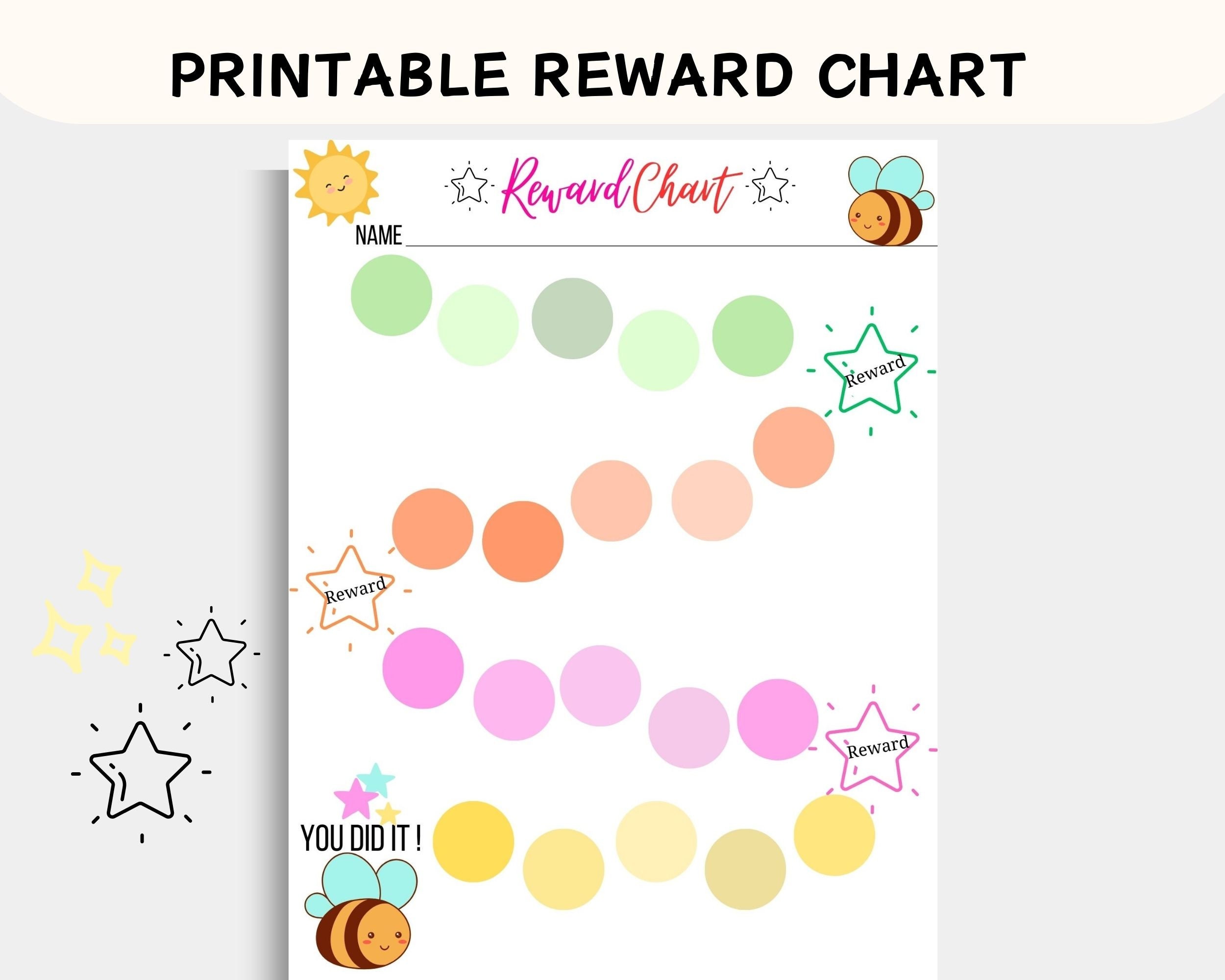 Printable Reward Chart Kids Reward Chart Potty Training Chart Behavior ...
