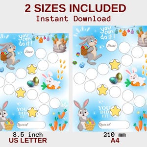 Easter Bunny Reward Chart - Bunny Sticker Chart - Chore Chart - Kids ...