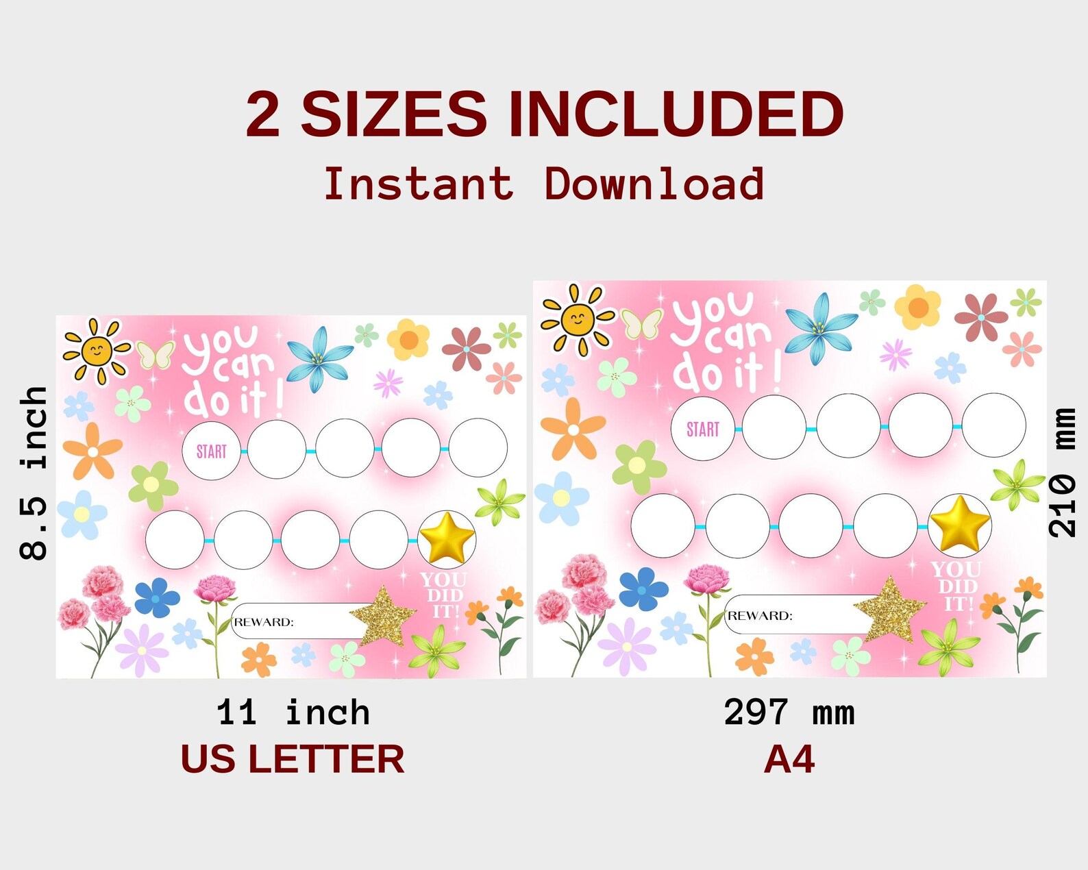 Flower Reward Chart for Kids - Butterfly Reward Chart - Toddler Reward ...