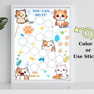 Printable Cat Reward Chart Bundle - Kids Reward Chart - Potty Training ...