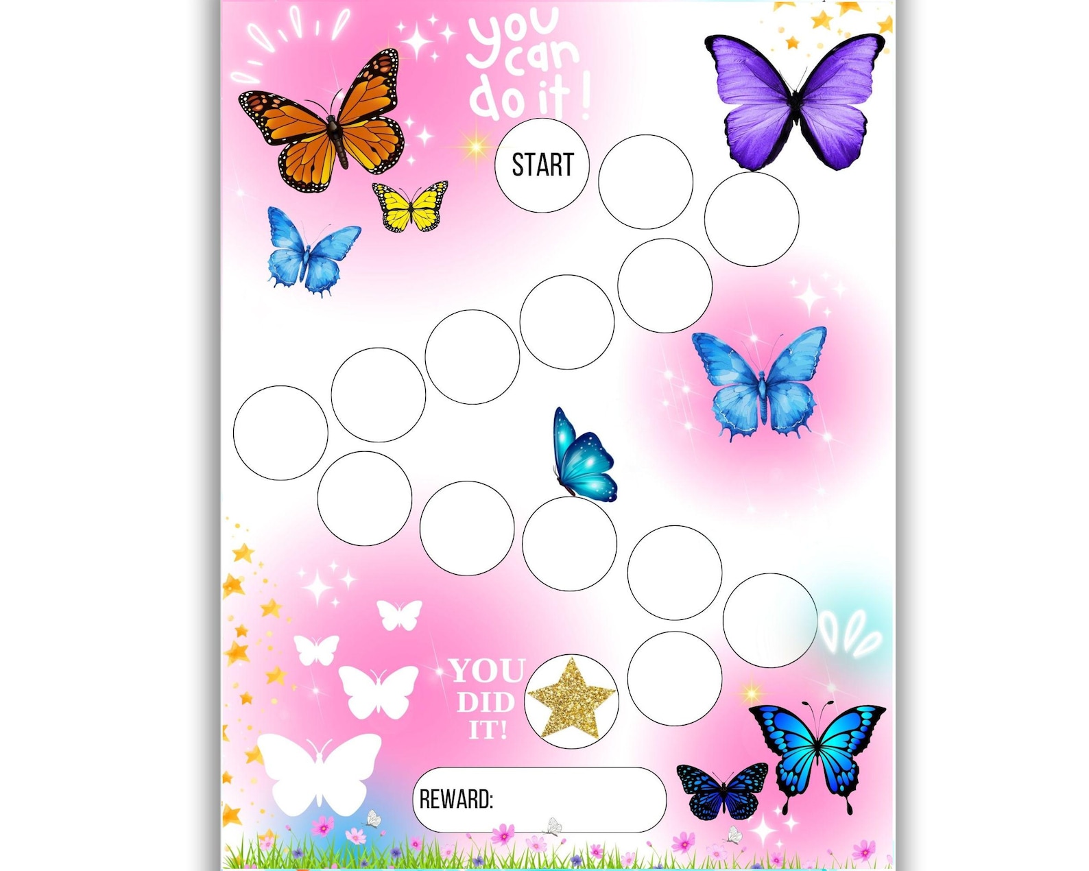 Butterfly Reward Chart - Spring Reward Chart - Toddler Reward Chart ...