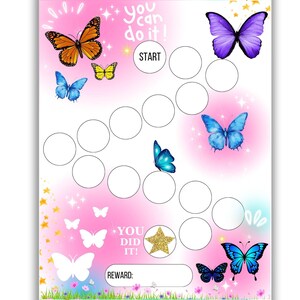 Butterfly Reward Chart - Spring Reward Chart - Toddler Reward Chart ...