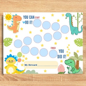 Dinosaur Reward Chart - Potty Training Chart - Chore Chart - Boys ...
