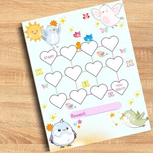 Printable Mermaid Reward Chart Ocean Reward Chart Bird Reward Chart ...