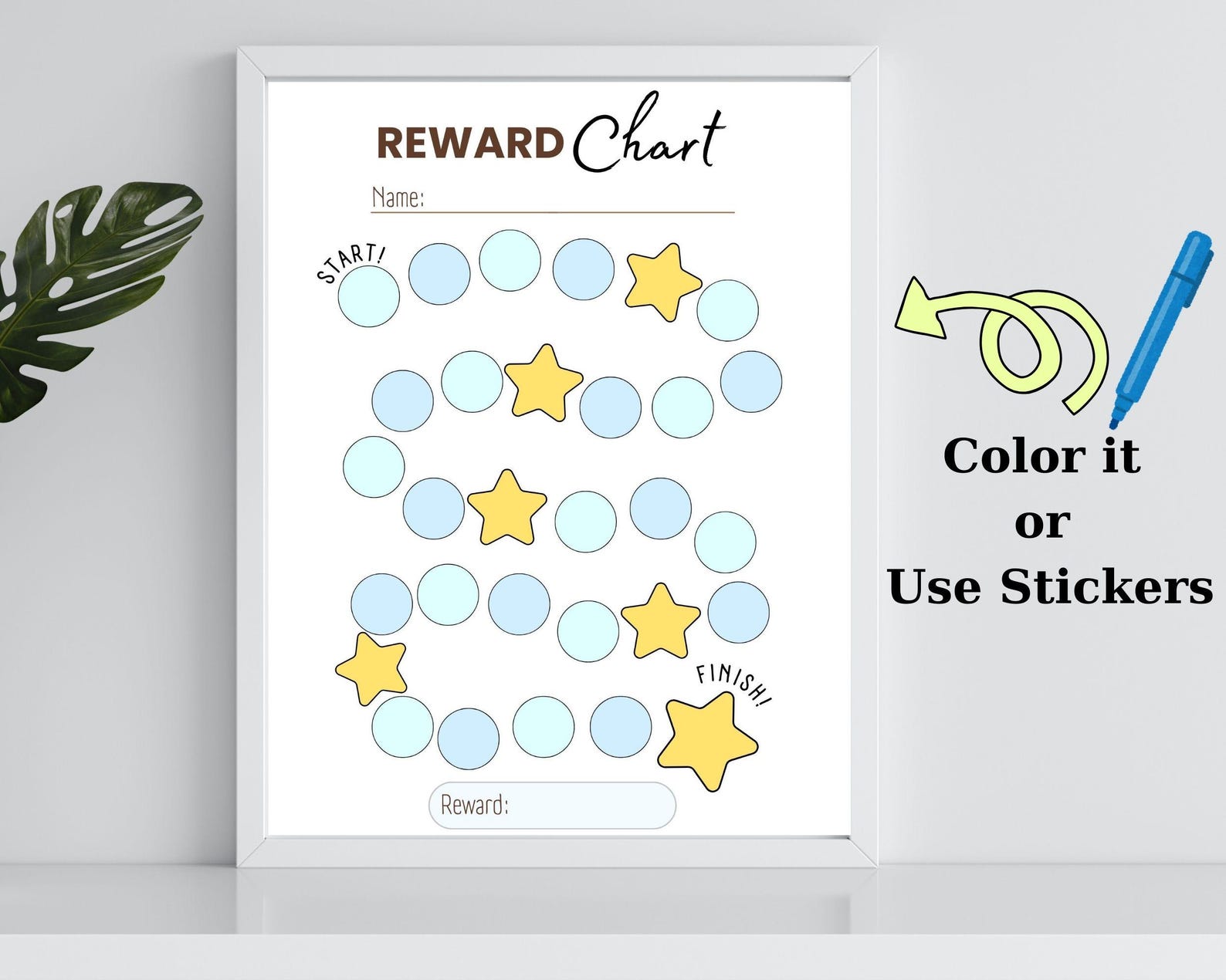 Printable Reward Chart Boys Reward Chart Toddler Reward Chart Potty ...