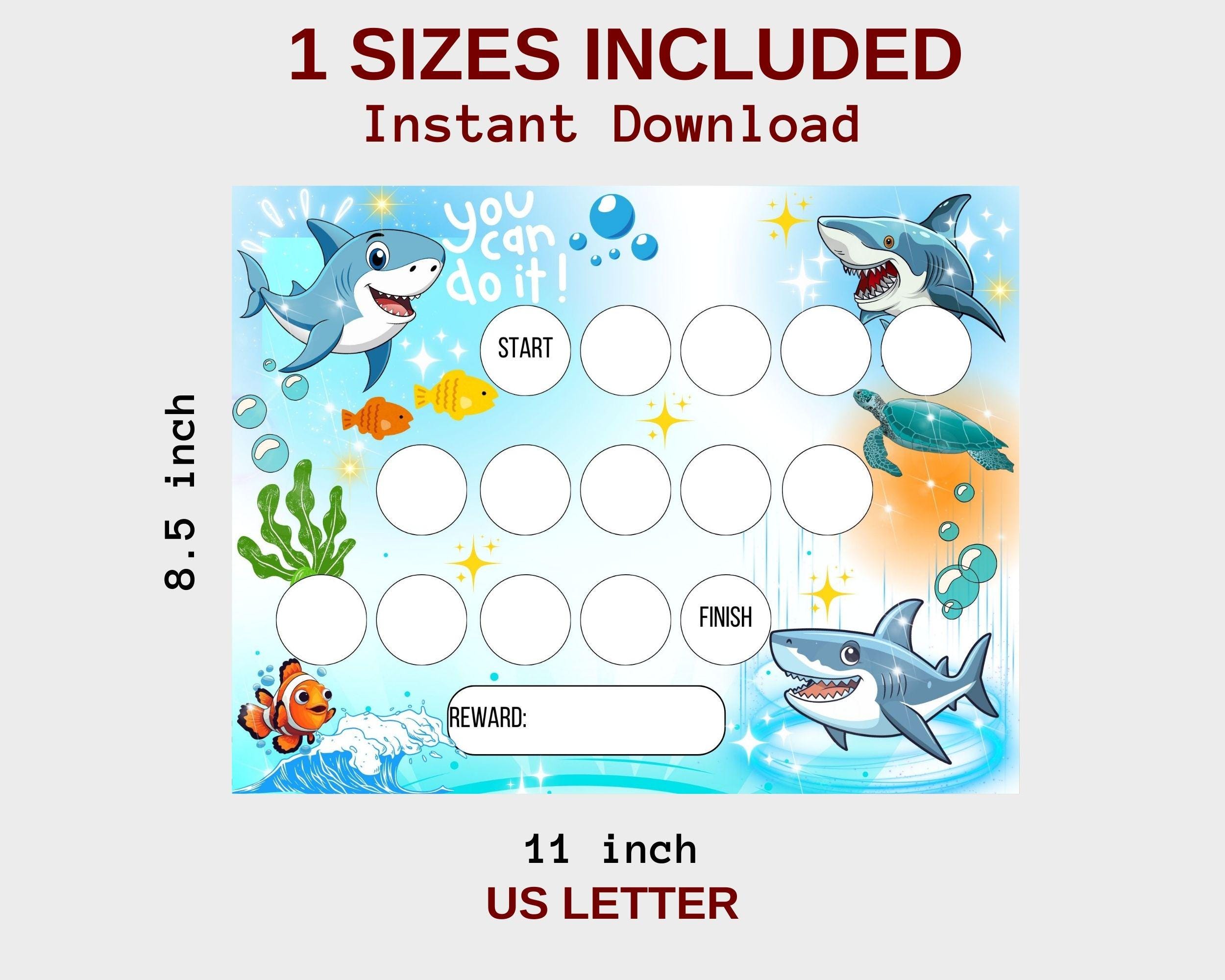 Shark Reward Chart Ocean Reward Chart Under the Sea Behavior Chart ...