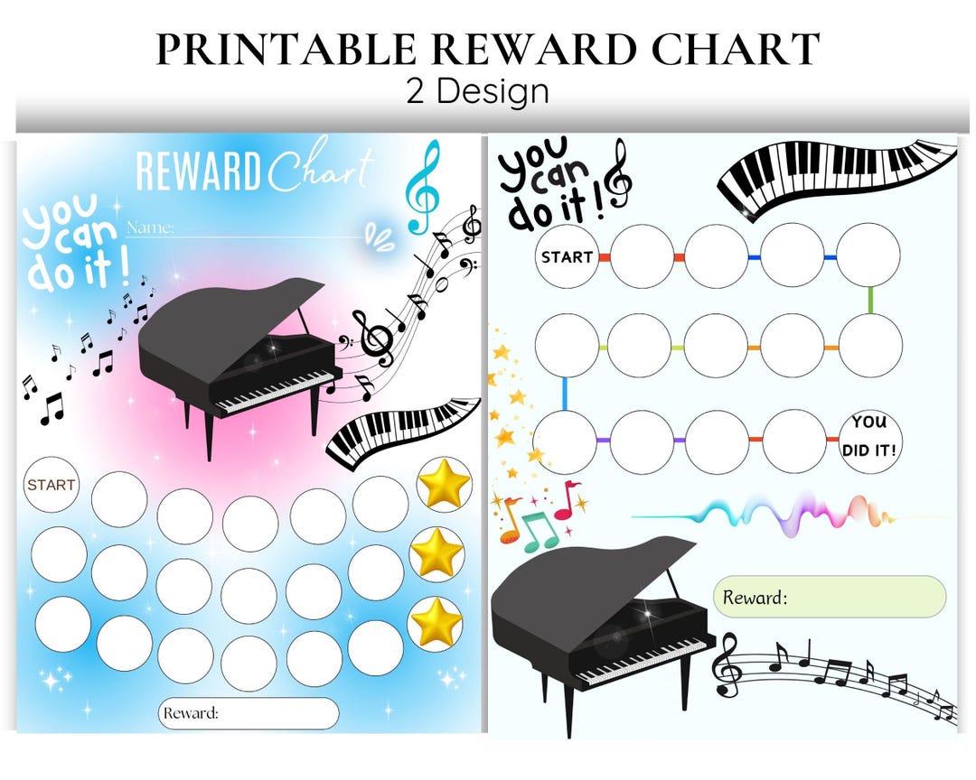 Piano Reward Chart for Kids - Music Practice - Piano Practice -kids ...