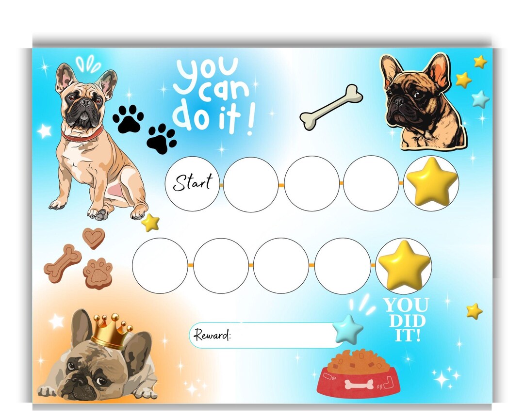 French Bulldog Reward Chart - Printable Behavior Tracker for Kids Ant ...