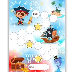 Pirate Reward Chart - Treasure Hunt Chart - Sticker Chart - Prize Chart ...