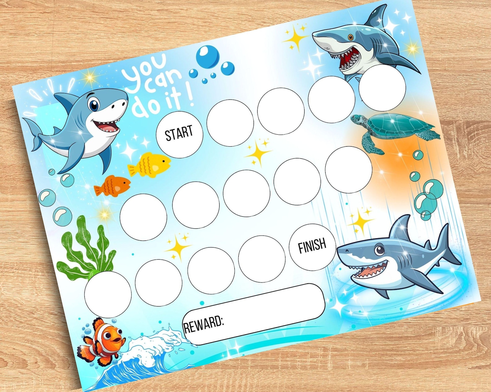 Shark Reward Chart - Ocean Reward Chart - Under the Sea Behavior Chart ...