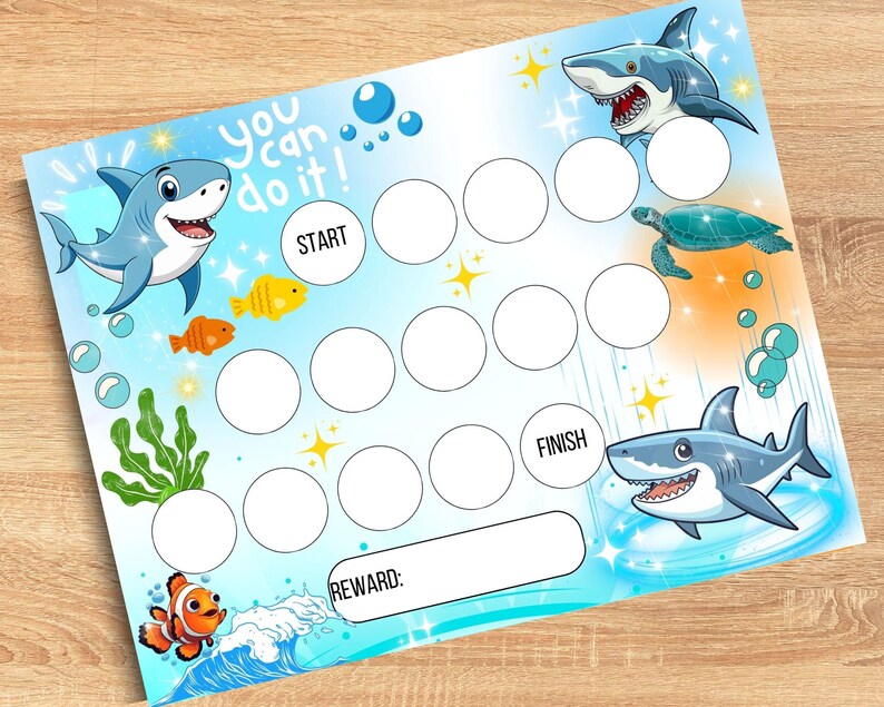 Shark Reward Chart - Ocean Reward Chart - Under the Sea Behavior Chart ...