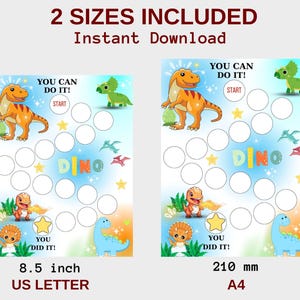 Dinosaur Reward Chart - Potty Training Chart - Chore Chart - Boys ...