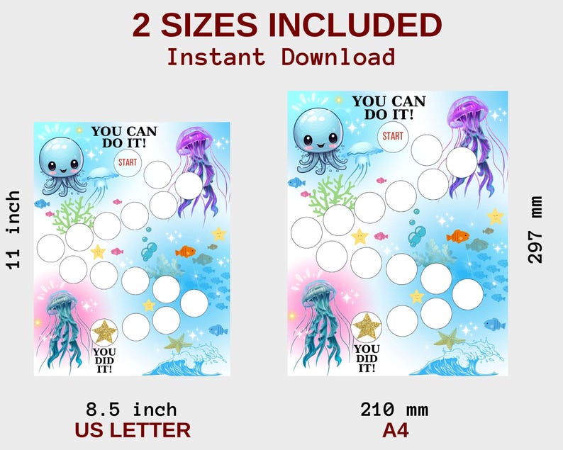 Jellyfish Reward Chart - Fish Sticker Reward Chart - Under the Sea ...