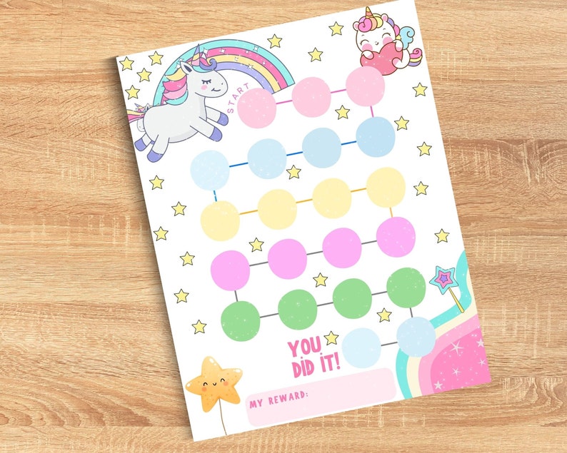 Unicorn Reward Chart – Printable Chore Chart for Girls | Magical ...