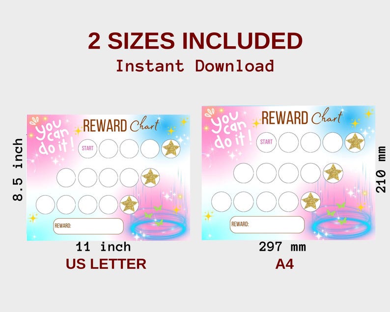 Printable Reward Chart - Rainbow Reward Chart - Toddler Reward Chart ...