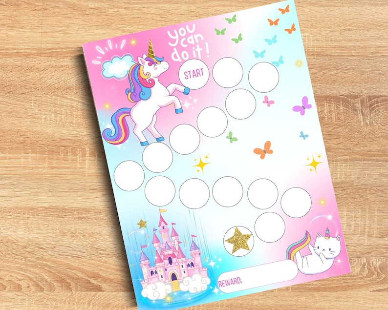 Unicorn Reward Chart: Chore - Behavior - Potty Training Tracker (PDF ...