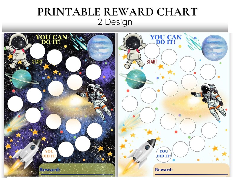 Space Reward Chart - Kids Reward Chart - Boys Behavior Chart - Boys ...