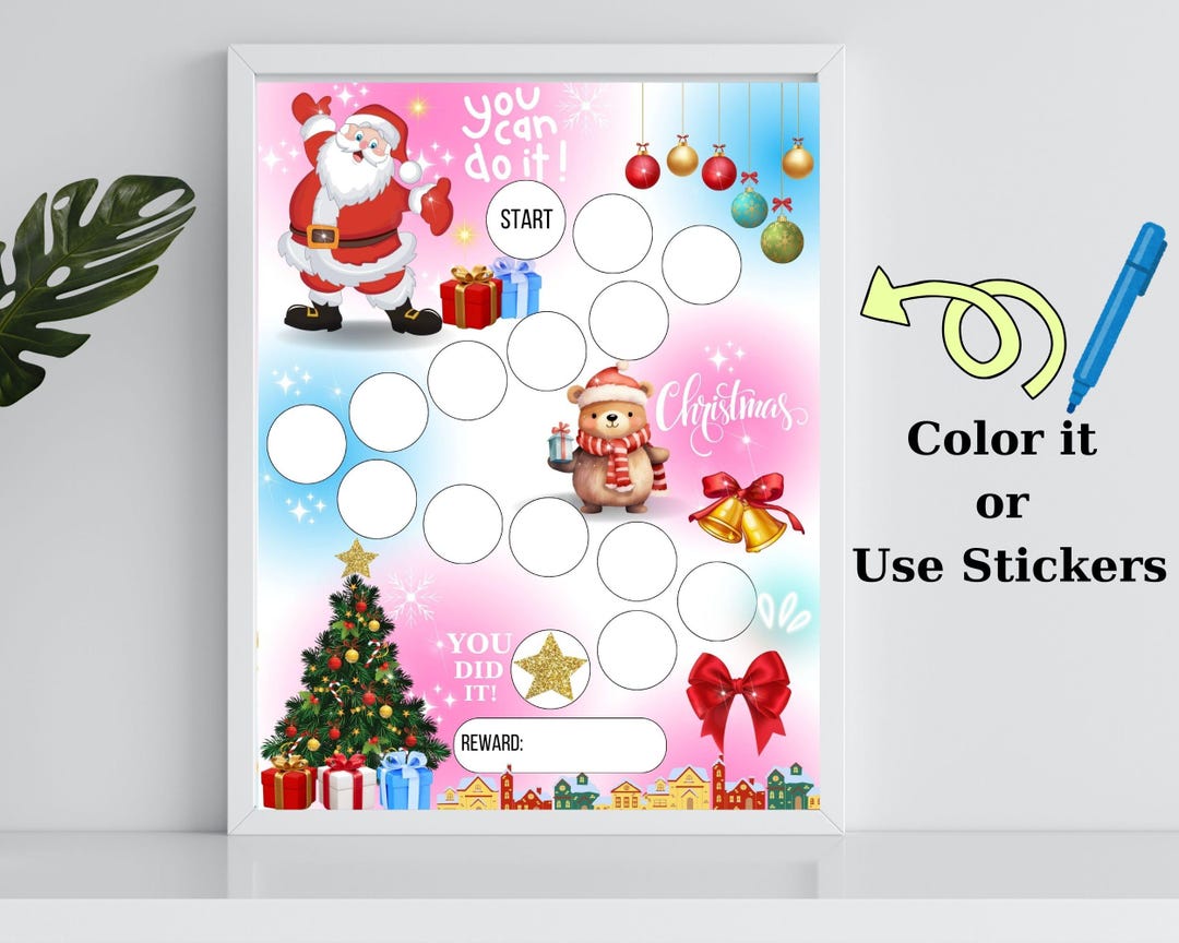 Christmas Reward Chart for Kids - Holiday Reward Chart - Snowman ...