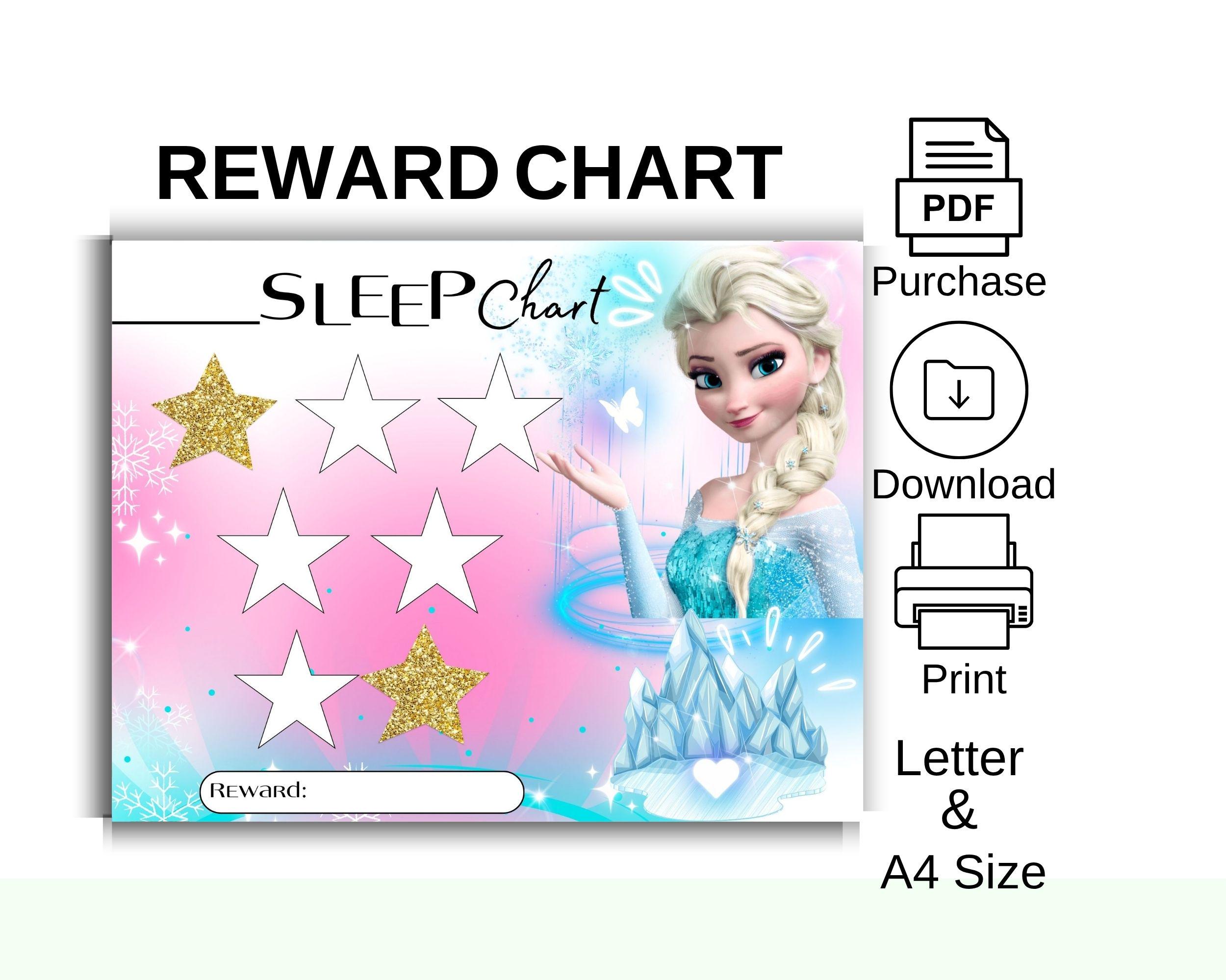 Elsa Sleep Reward Chart for Kids – Frozen Bedtime Routine Tracker ...