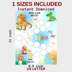 Dinosaur Reward Chart Potty Training Chart Chore Chart Boys Behavior ...