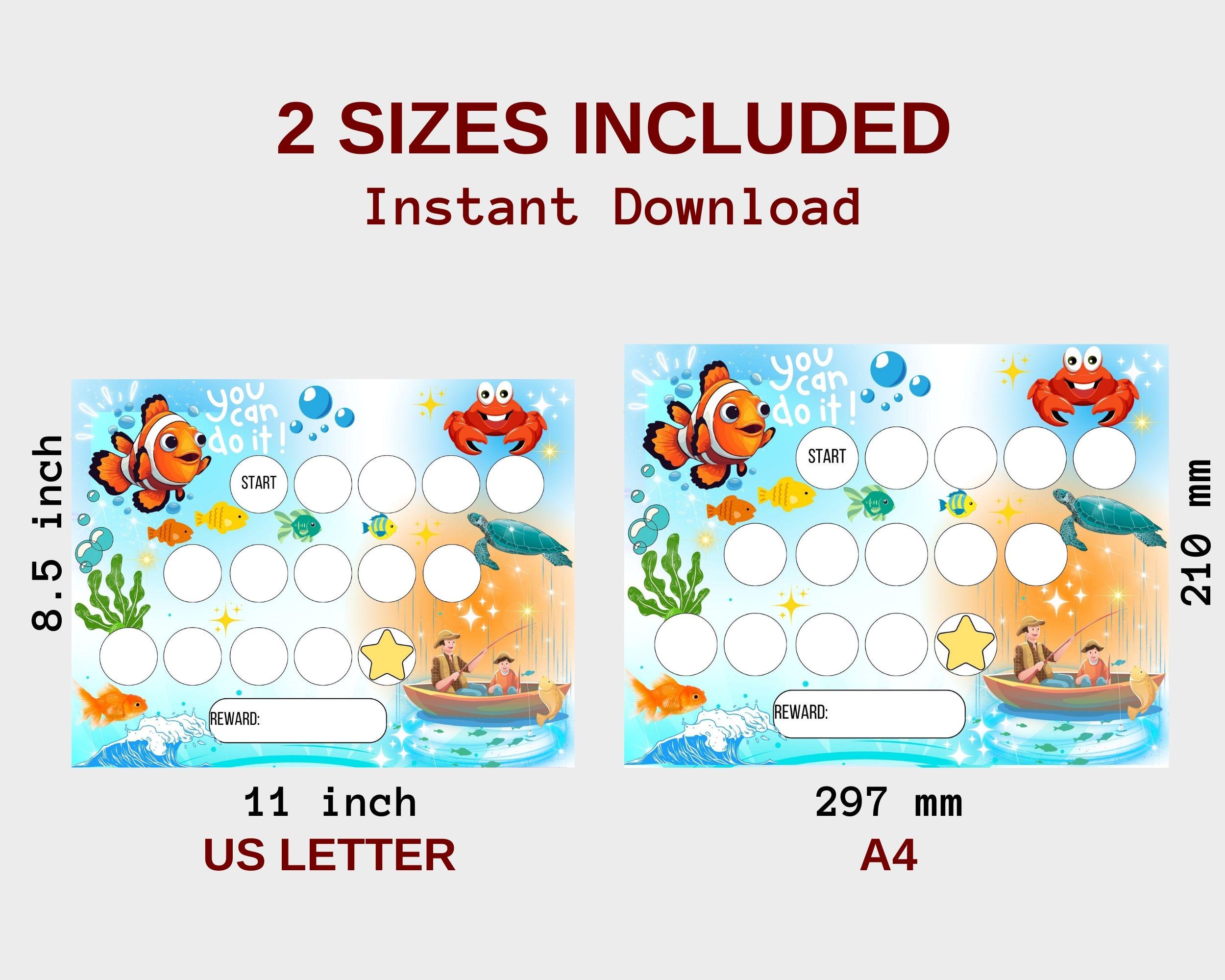 Ocean Reward Chart - Fish Reward Chart - Under the Sea Behavior Chart ...