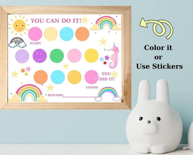 Rainbow Reward Chart for Kids: Printable Chore & Behavior Tracker (PDF ...