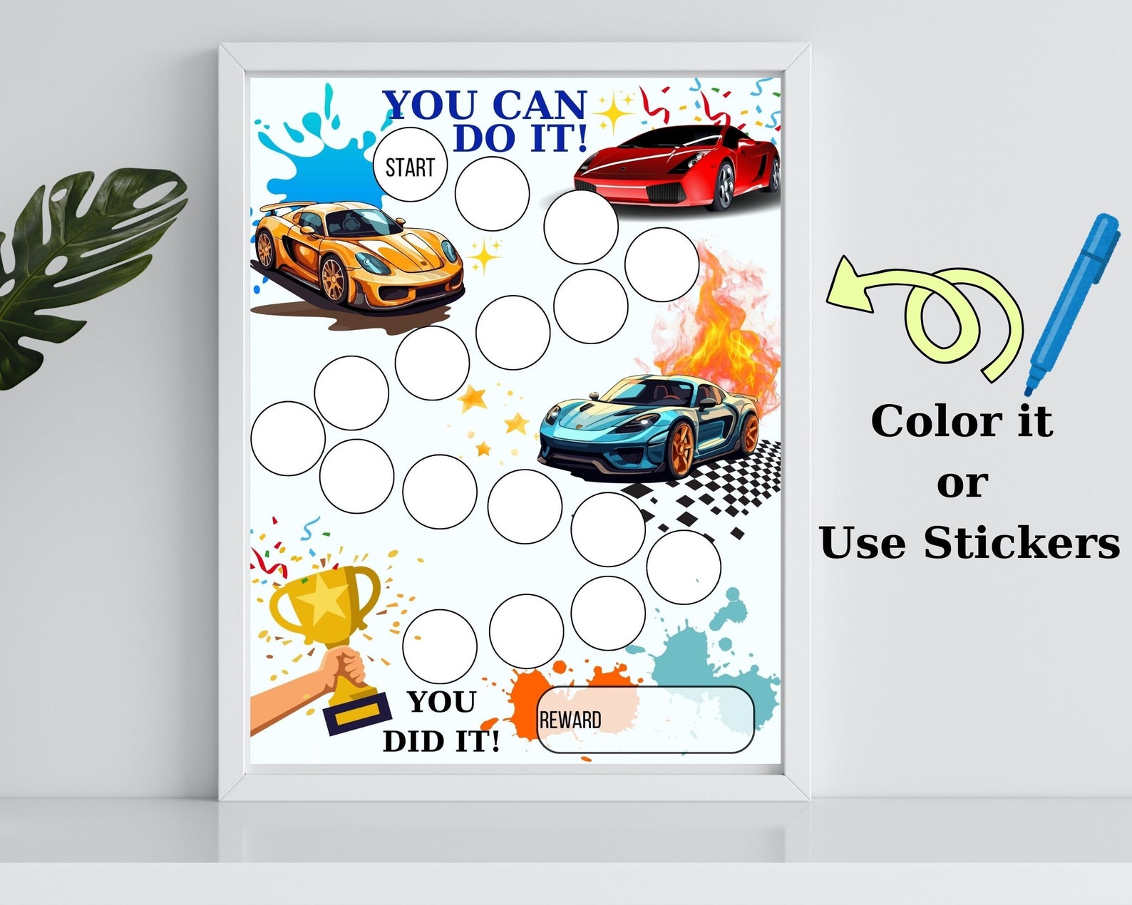 Car Reward Chart - Boys Behavior Chart - Kids - Boy - Chore Chart ...