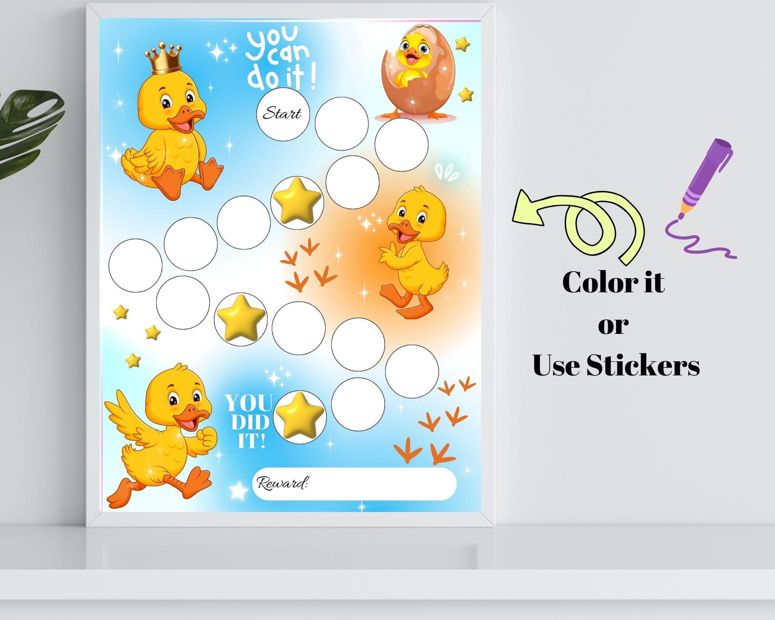 Duck Reward Chart for Kids – Printable Chore & Behavior Tracker | Cute ...