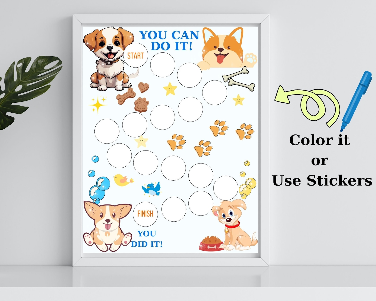 Printable Dog Reward Chart Kids Reward Chart Potty Training Chart ...