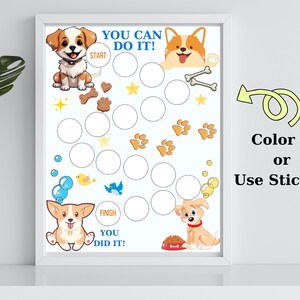 Printable Dog Reward Chart - Kids Reward Chart - Potty Training Chart ...