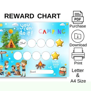Camping Reward Chart – Printable Nature Chore Chart for Kids | Toddler ...